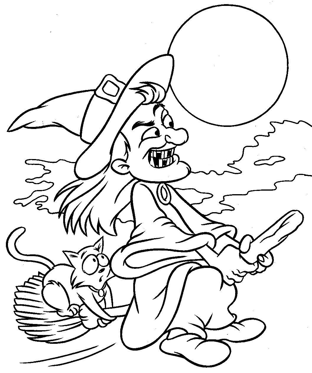 Printable Halloween Witch Coloring Pages